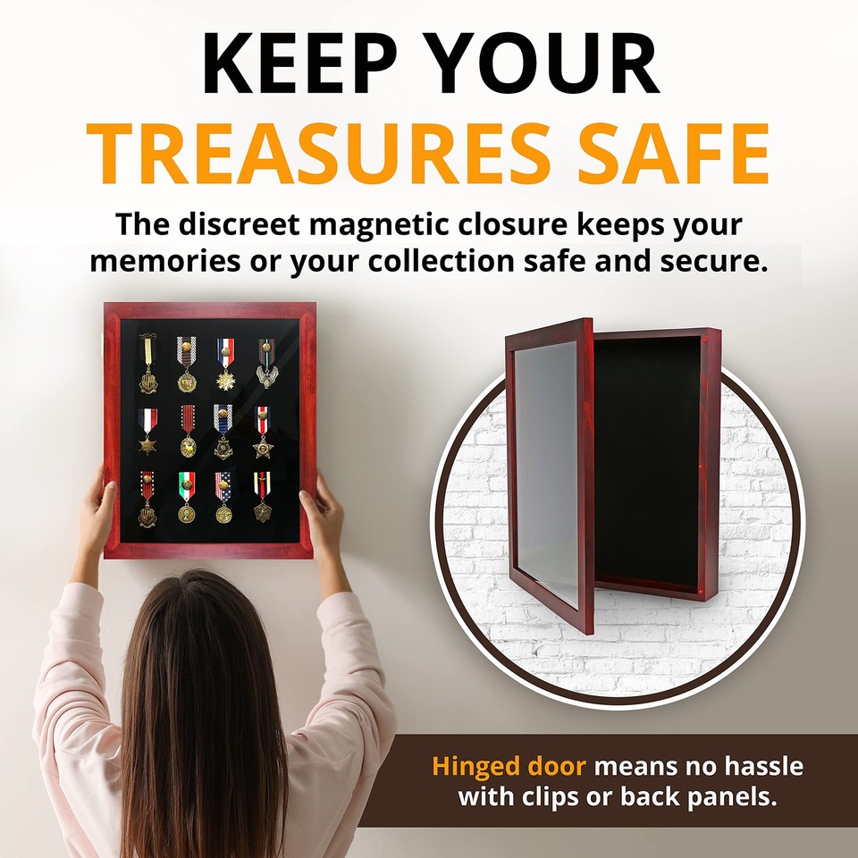 14x17 Large Shadow Box Frame, Deep Shadow Box Display Case, Red Shadow ...