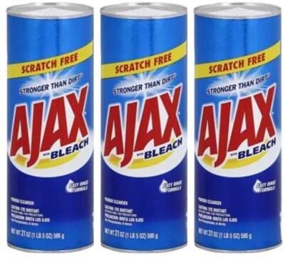Ajax Powder Cleanser with Bleach All Purpose - LARGE 21 OZ PACK -3 ...
