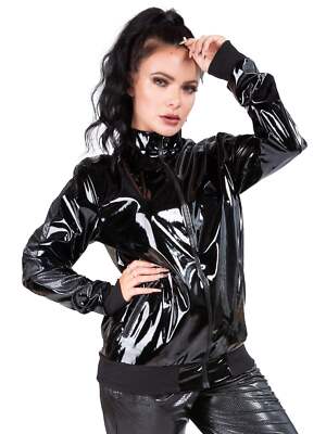 Honour PVC Jacket With Long Sleeves & Pattern Finish in Black | eBay UK