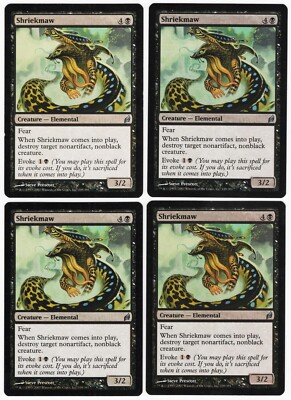 Shriekmaw x4 4x 2007 Lorwyn Black Uncommon Creature PLAYSET MTG NM AZ1 ...