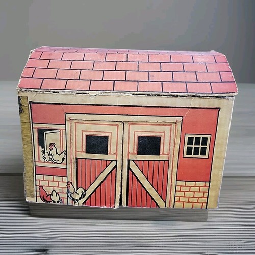 Vintage 1940s Marx Red Cardboard Storage Play Barn w/Barn Doors - Box ...