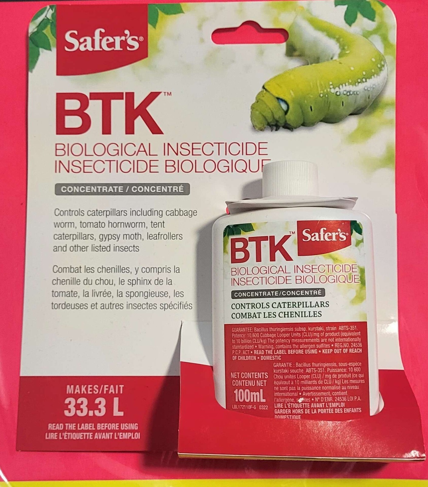 Concentrated Caterpillar BTK Biological Insecticide Safer's 100mL | eBay