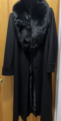 Katherine Kelly 100% Cashmere Coat With Blue Fox Collar | eBay