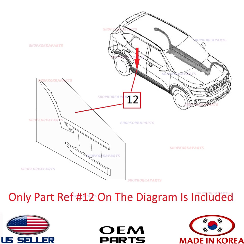 Genuine Rear Door Molding RIGHT Passenger ⭐OEM⭐ Kia Seltos 2020-2025 ...