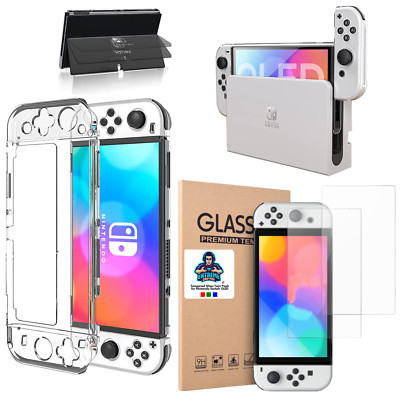 For Nintendo Switch OLED Transparent Clear Shockproof Protective Hard ...