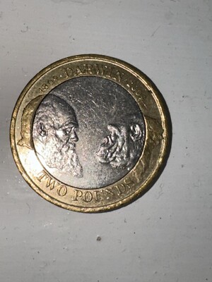 Rare Charles Darwin 1809-2009 Anniversary Two Pound Coin - TRUE Minting ...