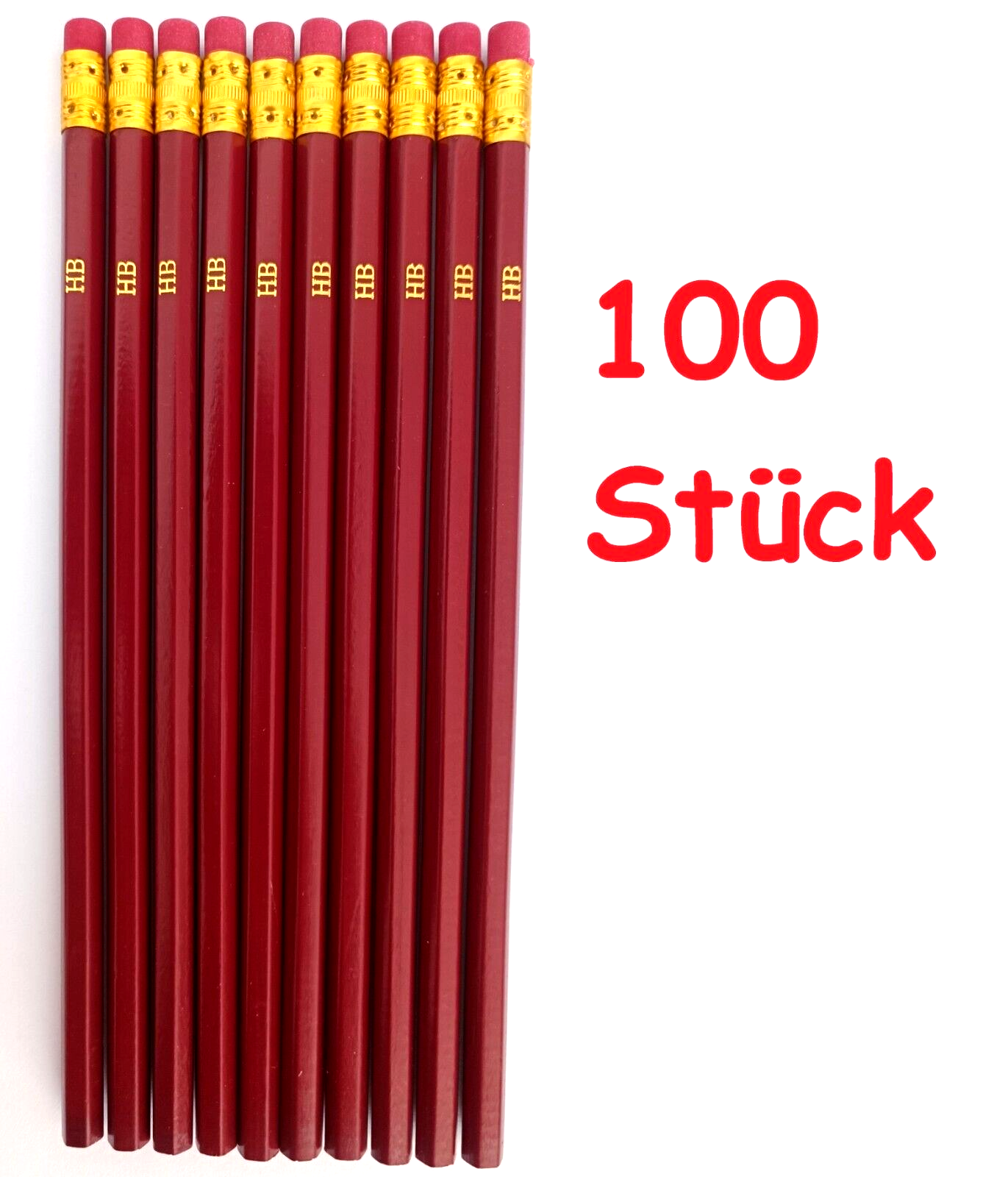 100 Stück Bleistifte mit Radiergummi Bleistift Holzstifte Zeichenstift ...