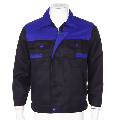 Mens Long Sleeve Work Coat Pocket Shirts Workshop Auto Mechanic Uniform ...