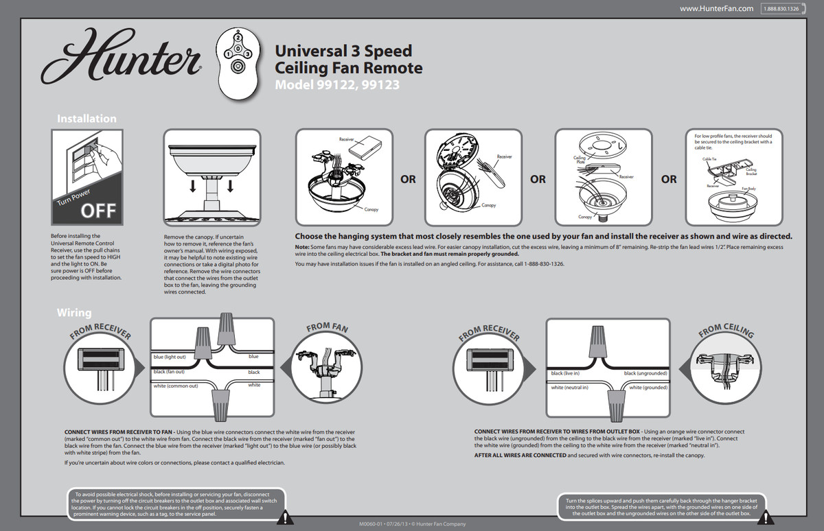 Convert Hunter Remote Control Ceiling Fan To Manual Model | Shelly Lighting