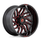 20x10 Fuel D808 Hurricane Gloss Black Milled Red Wheels 8x180 (-18mm ...