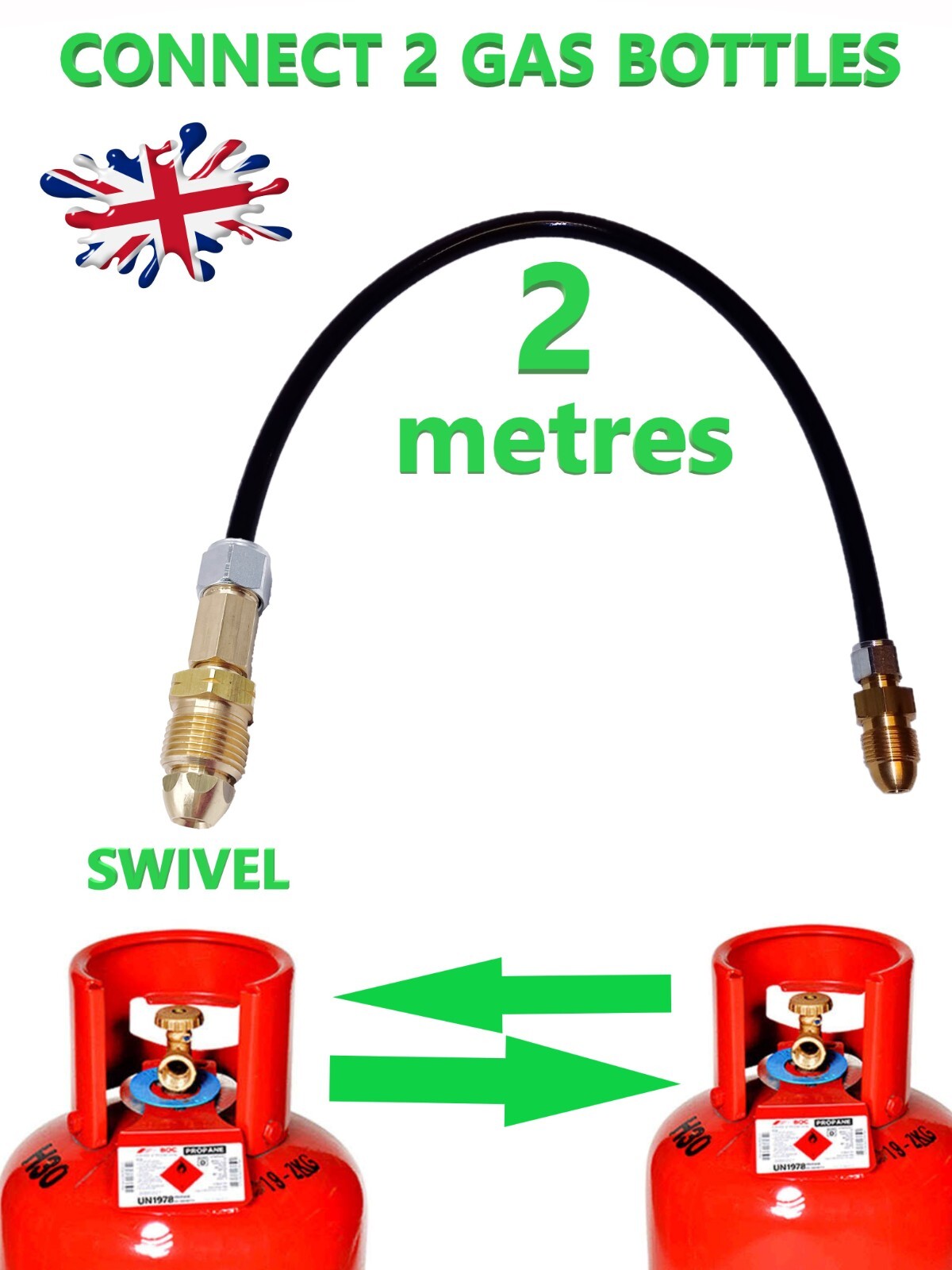 FILL LPG BOTTLE,TRANSFER GAS,PROPANE FLOW GAS POL SWIVEL LPG 2 METRE ...