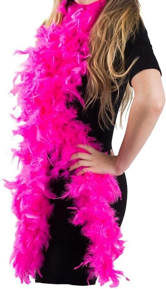 NEW! Beautiful 6 foot Hot Pink Feather Boa Flapper Costume Saloon Girl ...