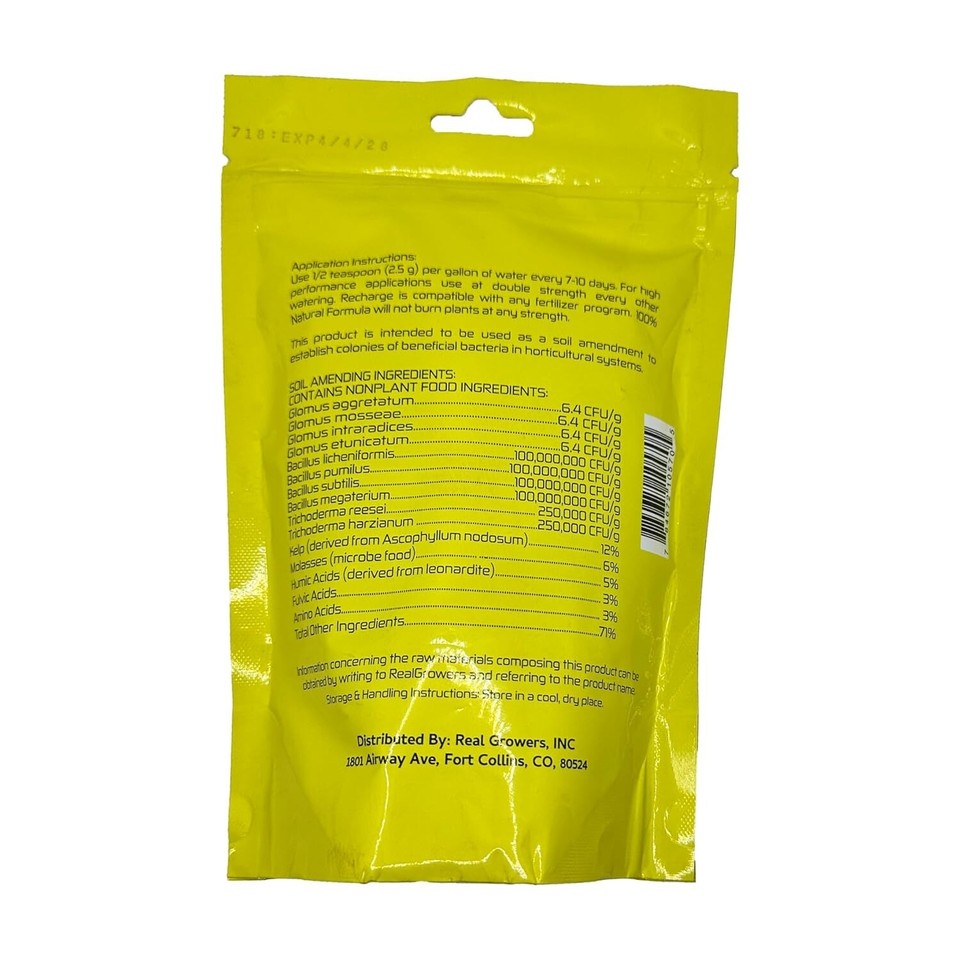 Real Growers Recharge - Mycorrhizae Instant Compost Tea/Soil Microbes 5 ...