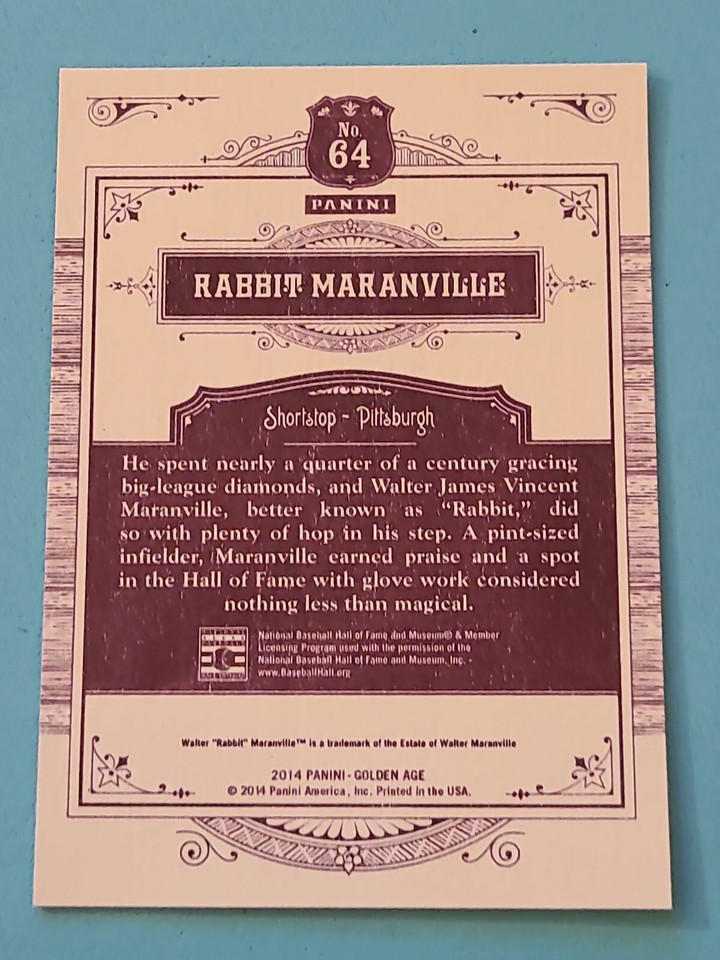 2014 Rabbit Maranville Panini Golden Age #64 | eBay