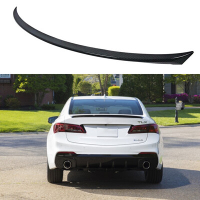 For 2015-2023 Acura TLX Rear Trunk Spoiler Wing Tail Trim Carbon Fiber ...
