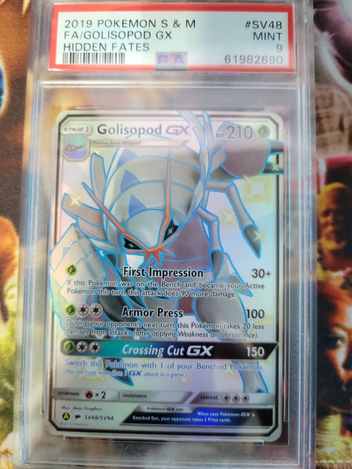 Pokemon TCG Golisopod GX SV48/SV94 Hidden Fates PSA 9 Mint | eBay
