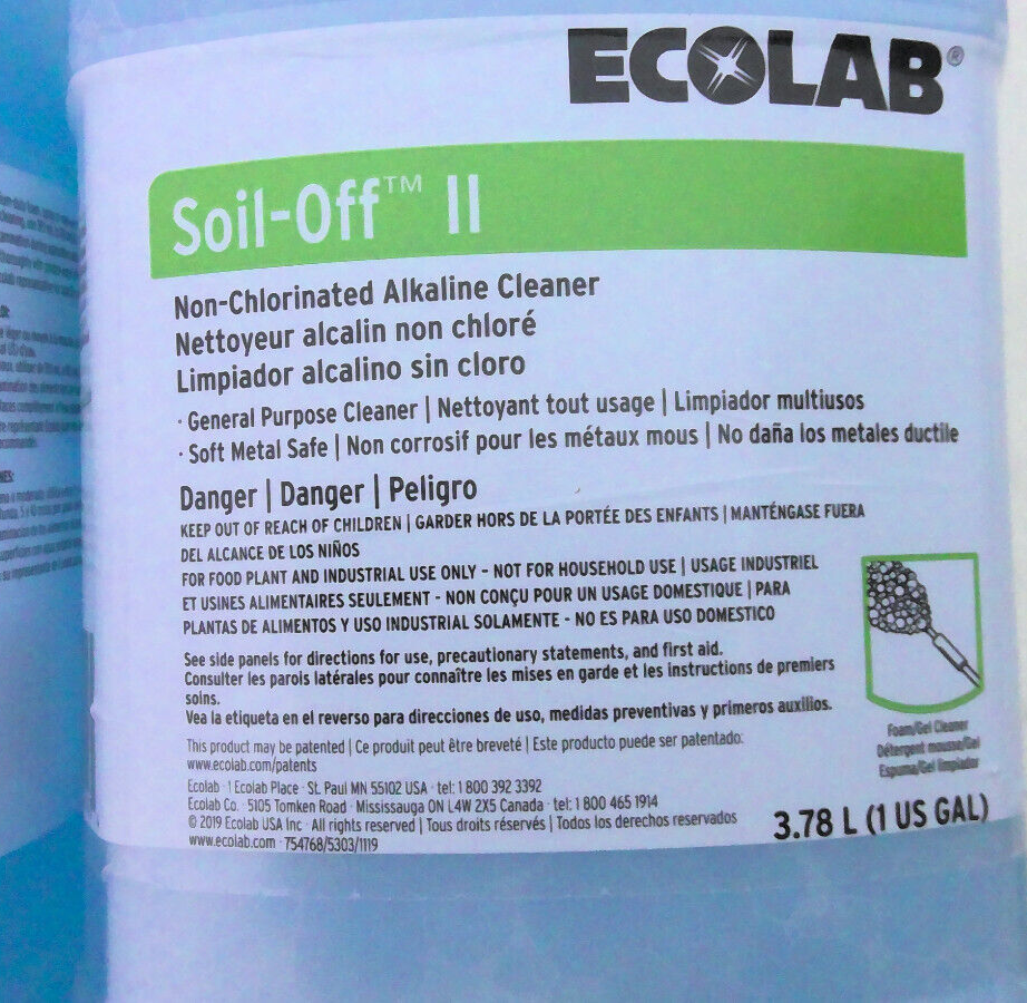 Ecolab Soil-Off II Non-Chlorinated Alkaline Cleaner Pack of 2 | eBay