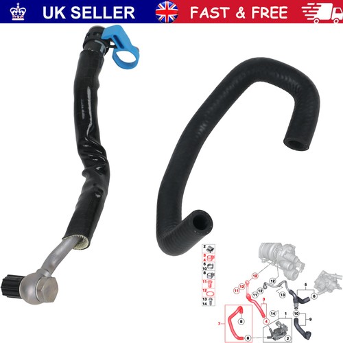 2x Turbo Coolant Hose & Feed Pipe For Mini Cooper R58 R59 R60 R61 ...