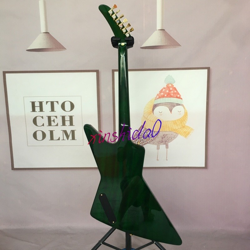 Explorer Green Flamed Maple Top Electric Guitar HH Pickups Gold ...