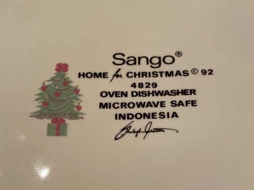 Sango Home For Christmas 92 Chop Plate 12” Platter Tree Pink Hearts Ribbons | eBay