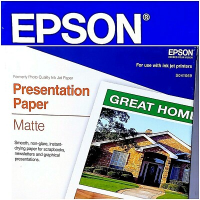 Epson 13” x 19” 63 Sheets Matte Presentation Matte Paper S041069 New ...