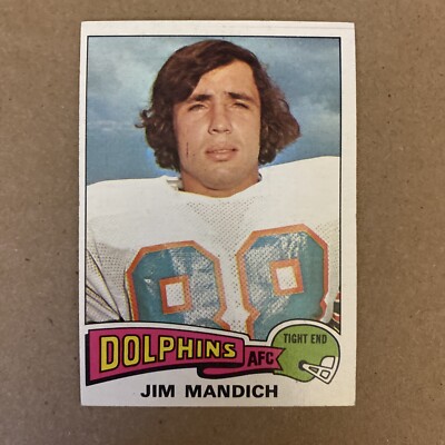 1975 Topps Football Jim Mandich Miami Dolphins Card #48 | eBay