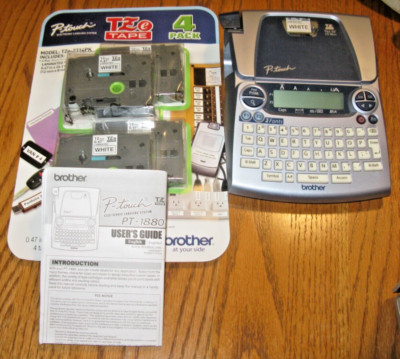Brother P-Touch Deluxe Thermal Labeler Maker Printer PT-1880 Battery ...