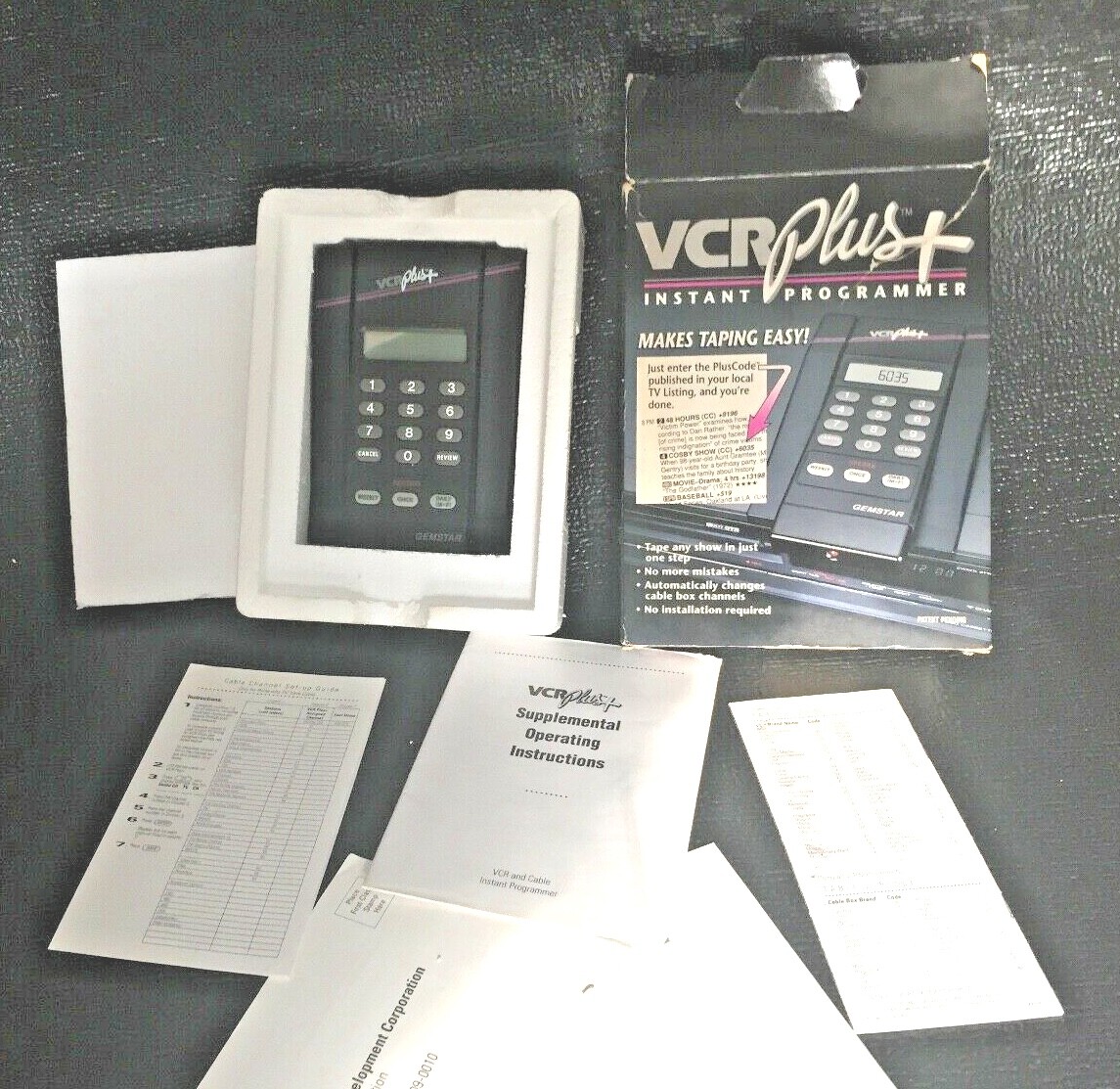 Vintage VCR Plus+ Instant Programmer Gemstar New & Complete Unused Open ...