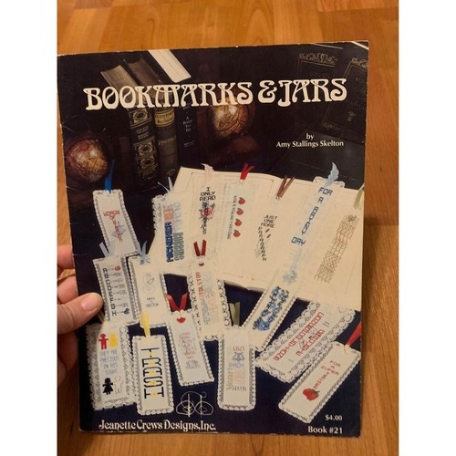 Vintage 1982 Bookmarks and Jars Cross Stitch Craft Booklet Amy Stallings Skelton | eBay