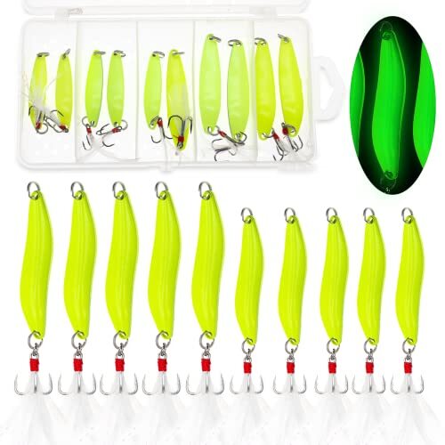 Fishing Lures,Fishing Spoons, Colorful Casting Fishing Spinner 10pcs ...