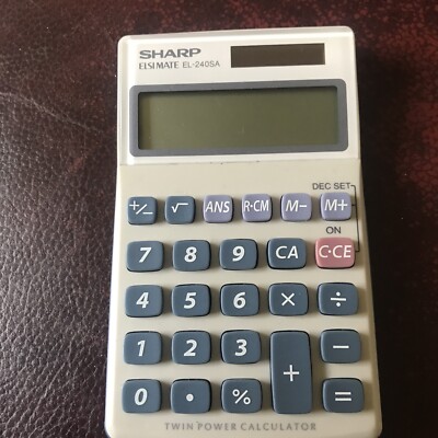 SHARP ELSIEMATE EL-240SA -vintage calculator -Twin Power Calculator ...
