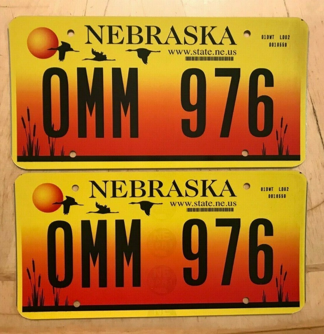 MINT NEBRASKA LICENSE PLATE PLATES PAIR " OMM 977 " NE | eBay