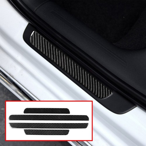 4x Carbon Fiber Car Door Sills Guard Decorative Trim For Audi A4 B8 A5 ...