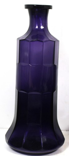 c1900 DARK PURPLE BARBER SHOP TONIC COLOGNE or BACK BAR GLASS FANCY ...