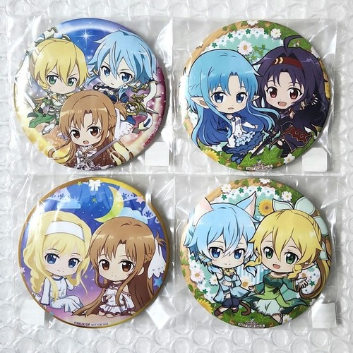 SAO Sword Art Online Petit Choco 4Pc Button Badge Set Asuna Kirito LE ...