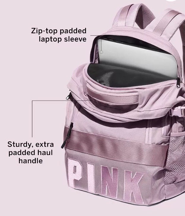 New Nwt Victoria's Secret PINK Campus School Laptop School Backpack Red ...