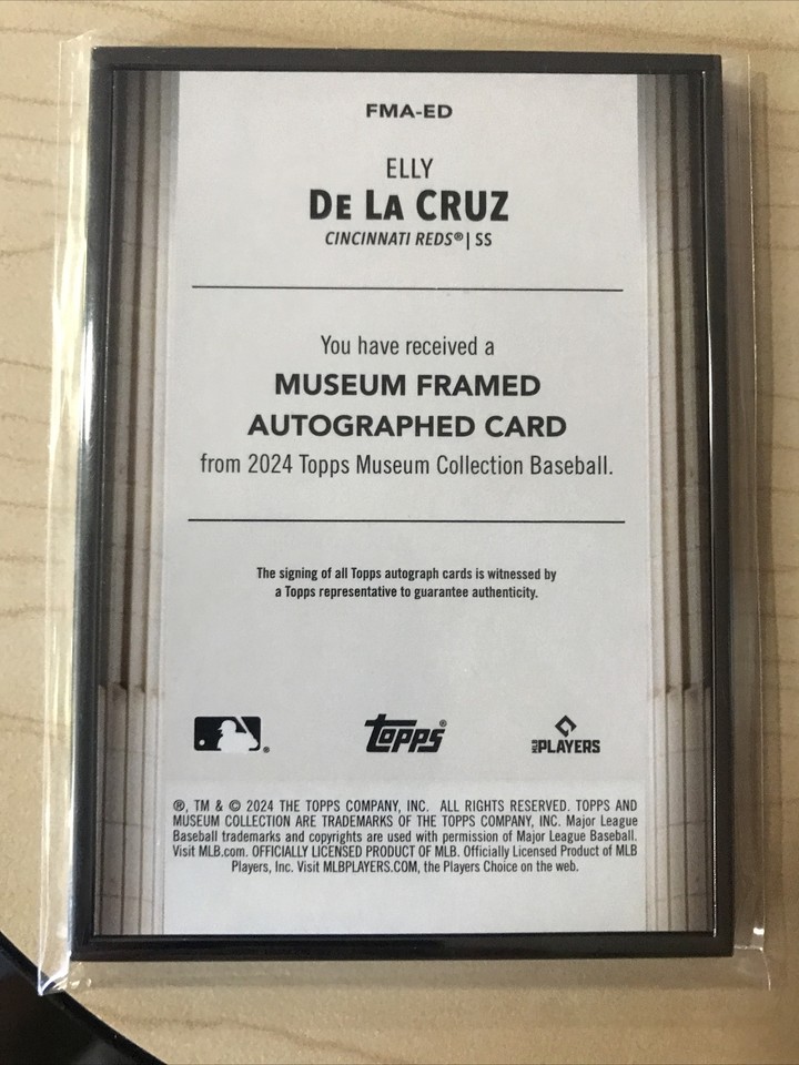 2024 Topps Museum Collection Elly De La Cruz Rookie Framed Autograph 3/ ...