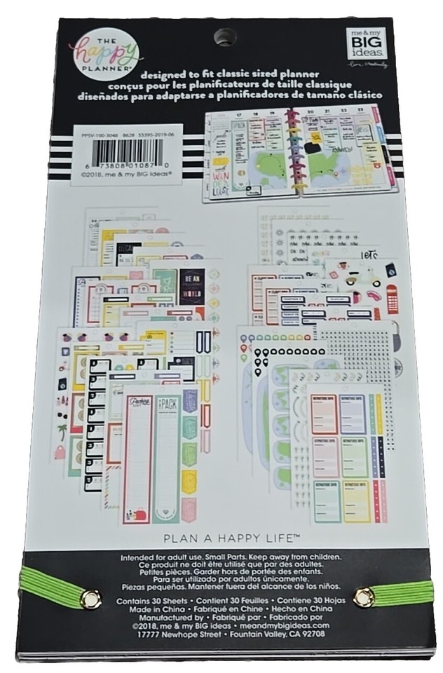 The Happy Planner Sticker Book-MAMBI-TRAVEL- 1,281 Pieces -HI | eBay