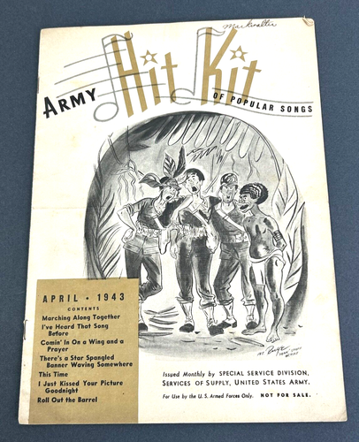 WWII 1943 US Army Hit Kit Sheet Music | eBay