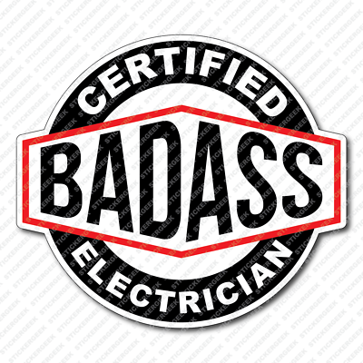 Certified Bad Ass Electrician Hard Hat Tool Box Toolbox Contractor ...