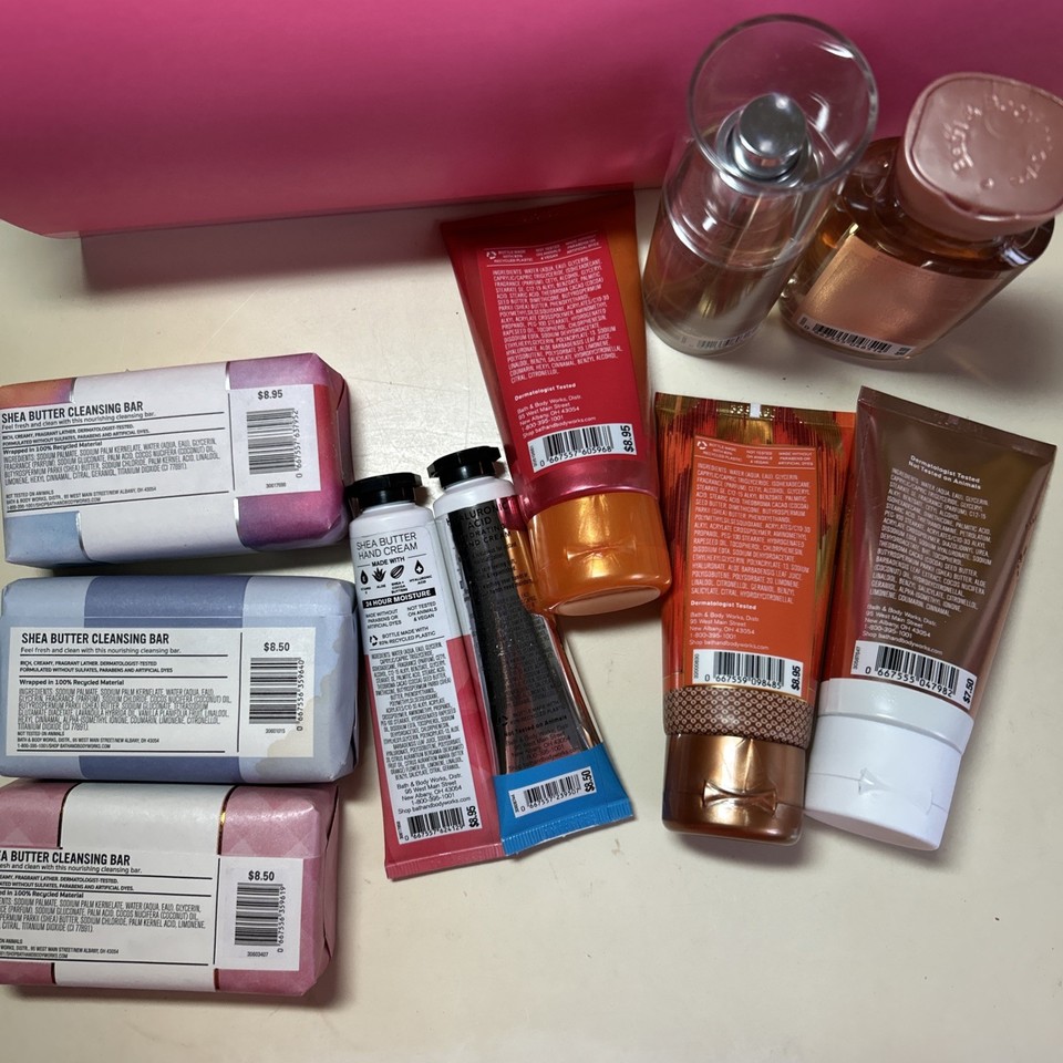 Bath & body works travel size cream, gel, mist- hand cream, cleansing ...