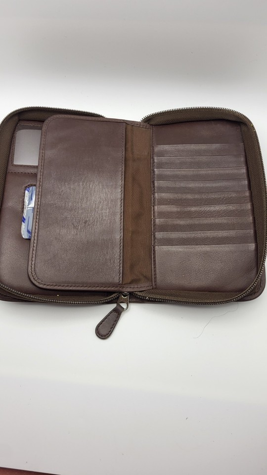 COACH VTG Zip Around Padded Leather Wallet Organizer Notebook NEEDS ...