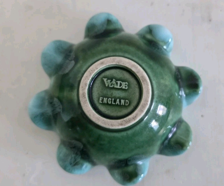 Vintage Wade Pottery Small Scallop Dish Turquoise Glaze Candle holder ...