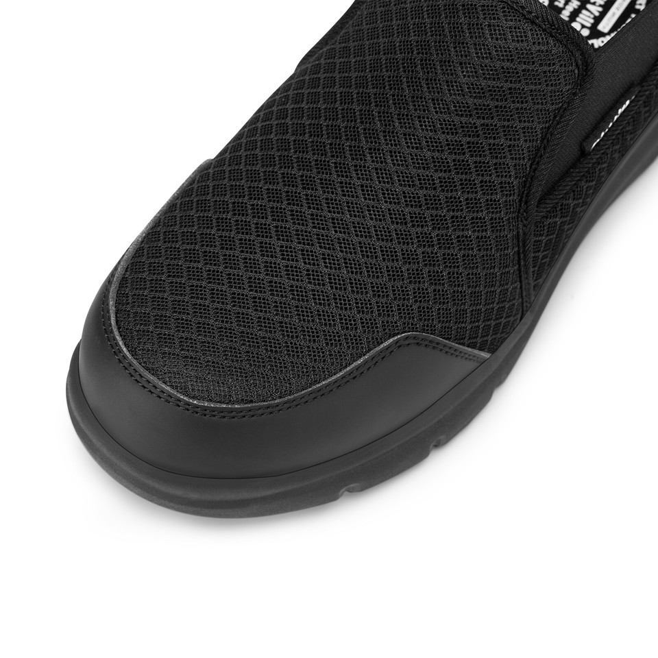 FitVille Mens Slip on Steel Toe Shoes Extra Wide Composite Toe Work ...