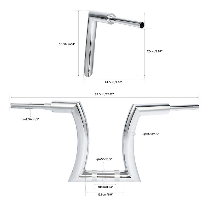 14" Rise 2'' Handlebar Risers Fit For Harley Sportster XL1200 Softail ...