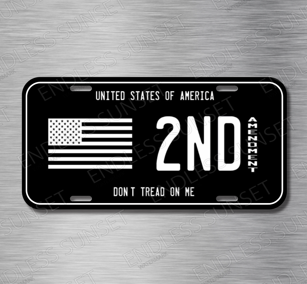 2nd Amendment USA Gadsden NRA Gun Patriot America License Plate Front ...