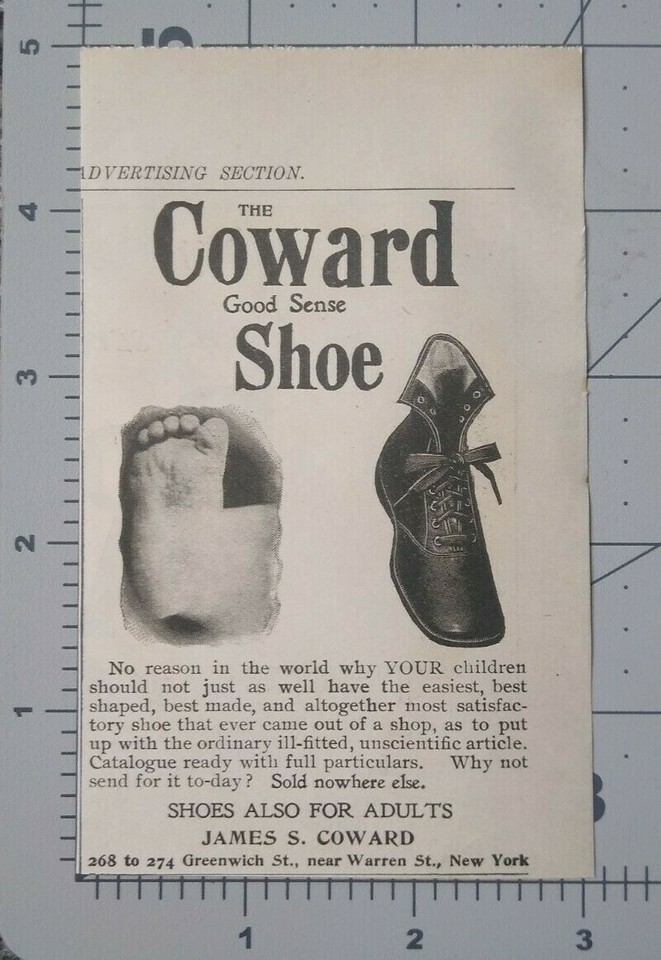 The Coward Good Sense Shoe Vintage Print Ad JAMES S. COWARD NYC 1902 | eBay