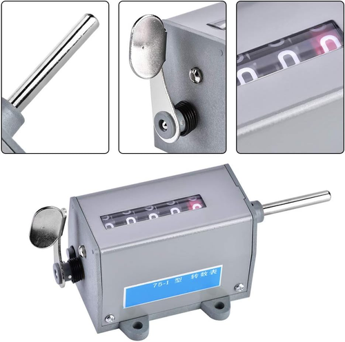 75-I 5 Digits Display Mechanical Resettable Rotary Revolution Counter ...