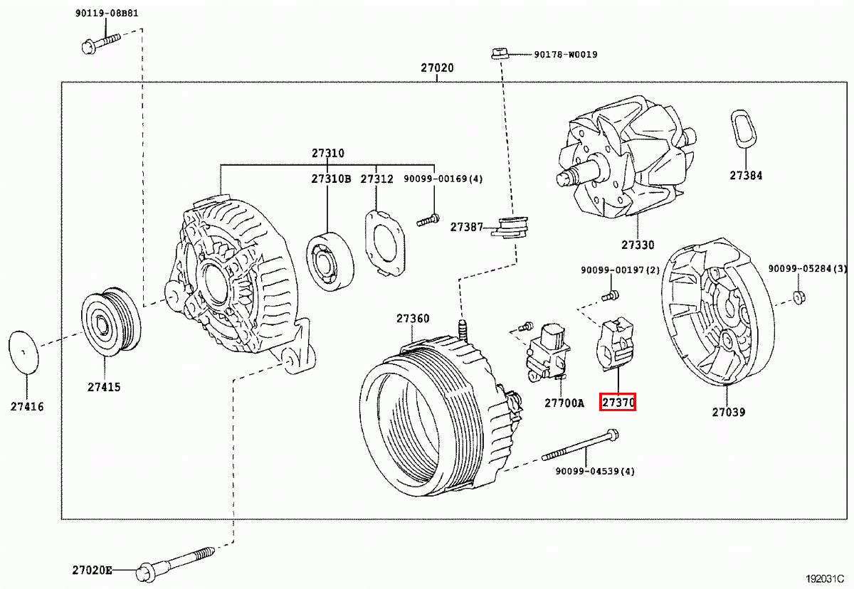 Genuine Toyota Tundra USK57 USK56 Verso CUR10 Alternator Brush Holder ...