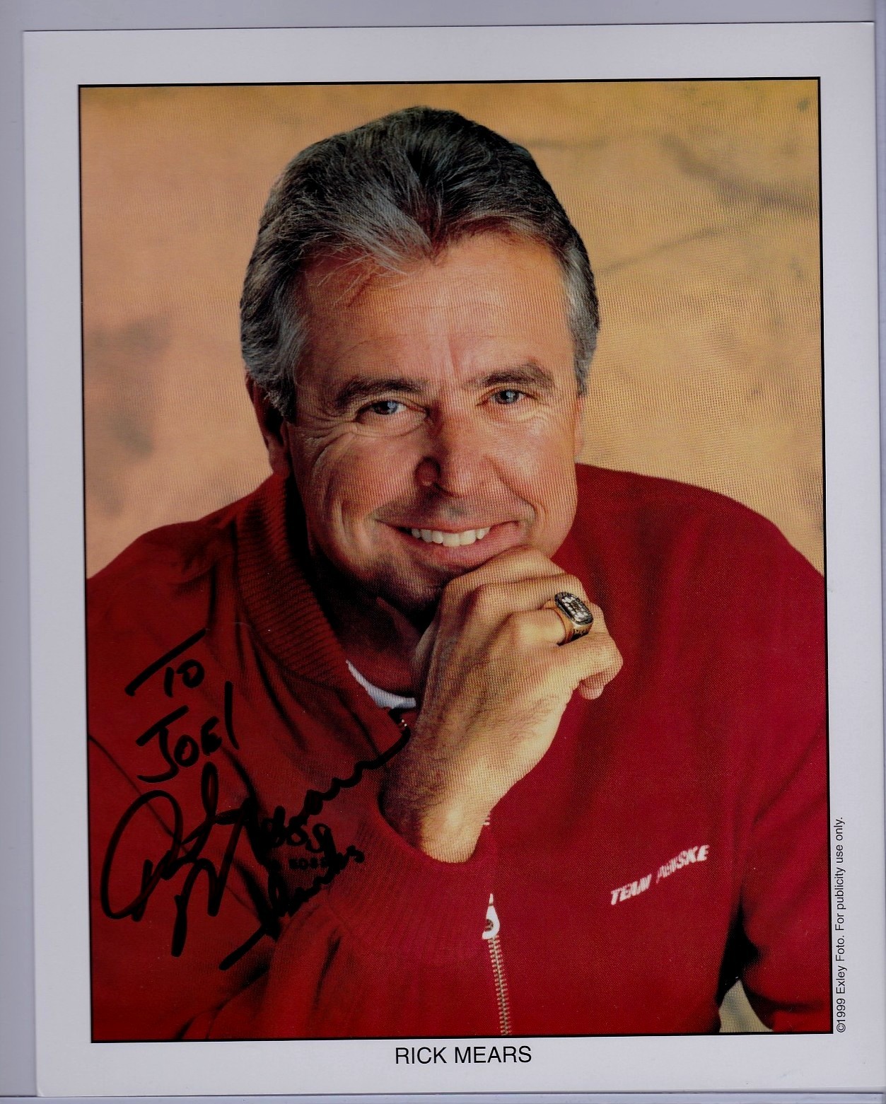 Rick Mears Hand Signed Autographed 8x10 Picture Photo Indy 500 Winner ...